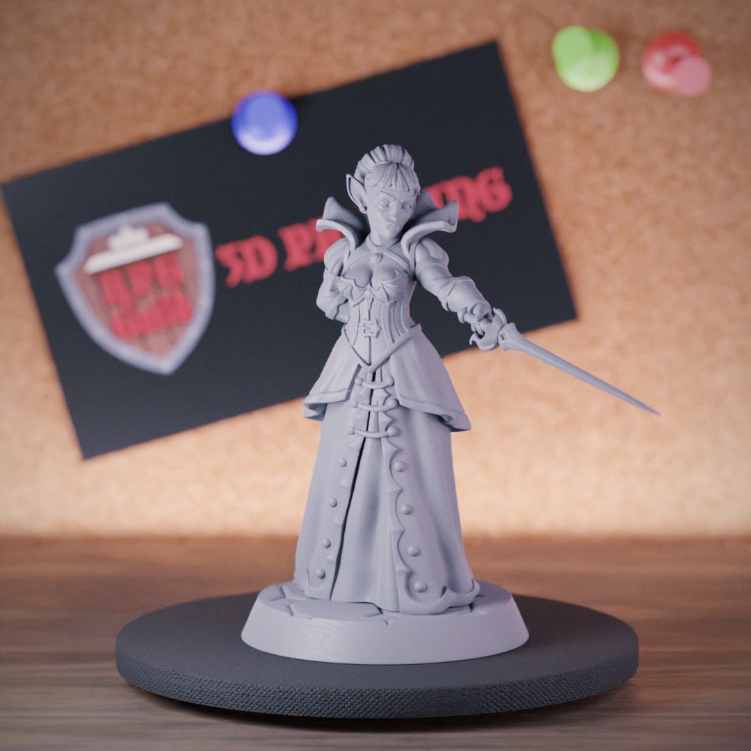 Female Vampire Fighter Miniature Curse of Strahd Dungeons and Dragons ...