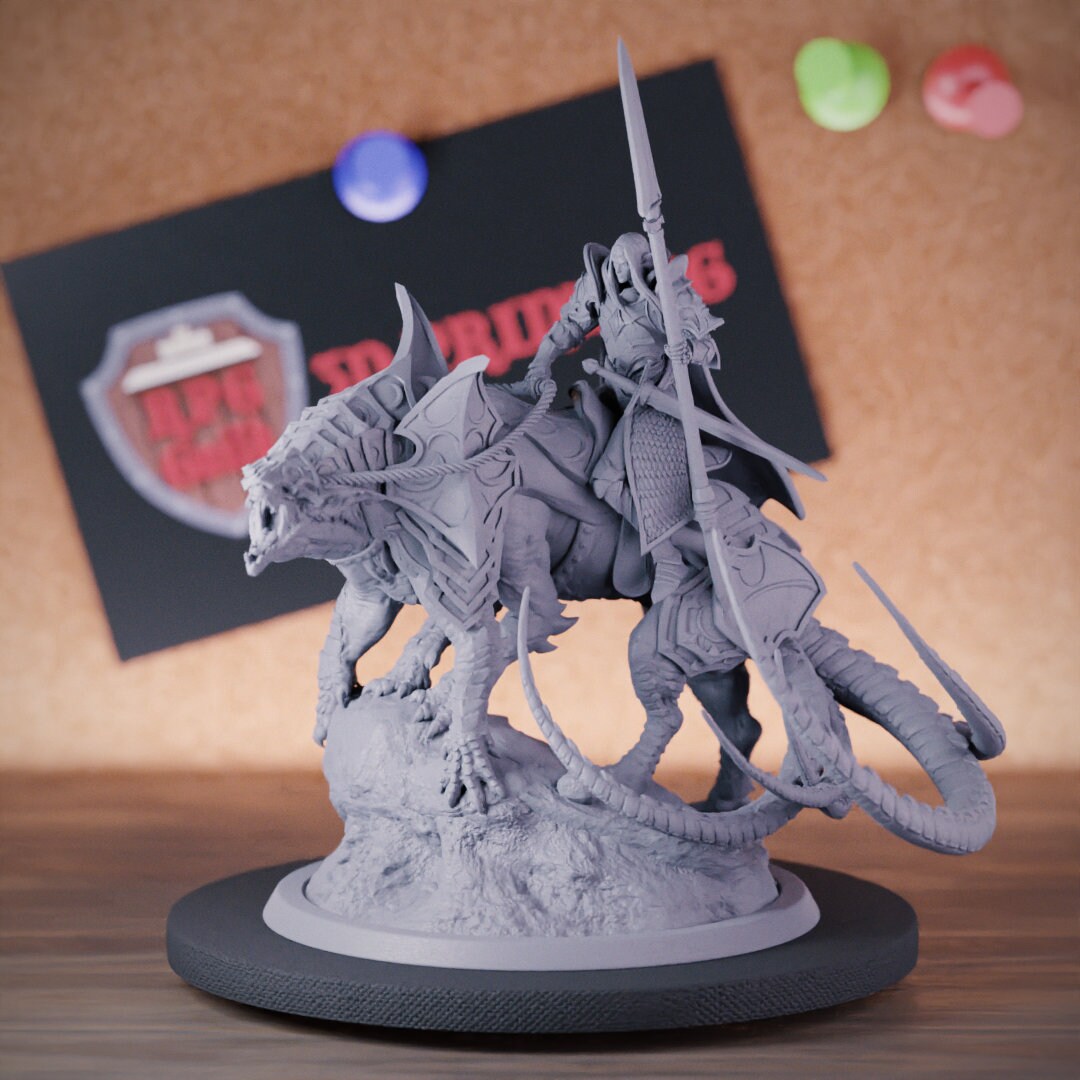 Elf Lord Miniature Warrior Fighter Spearman Mini Dungeons and Dragons ...