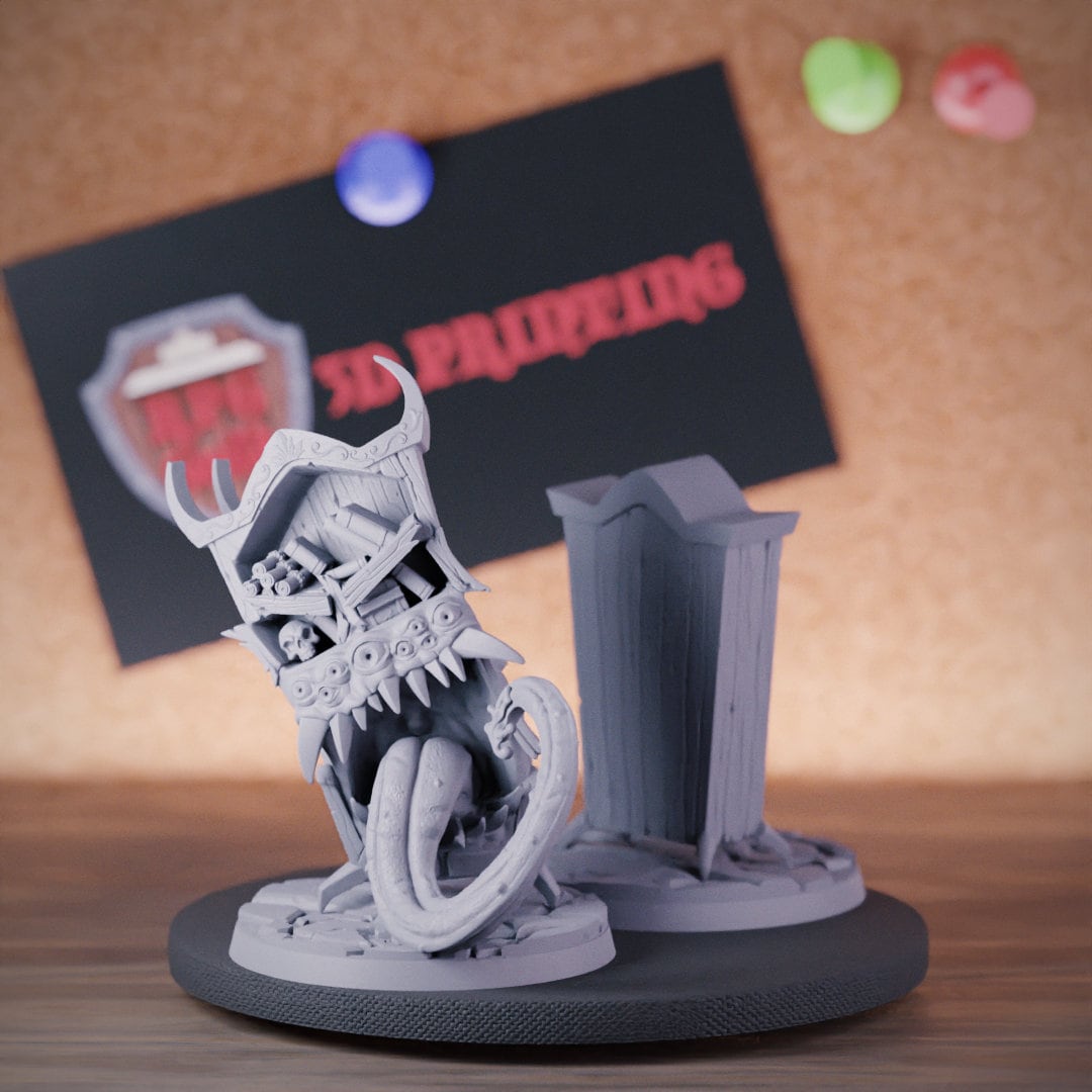 Bookshelf Mimic Furniture Miniature Monster Dungeons and Dragons Mini ...