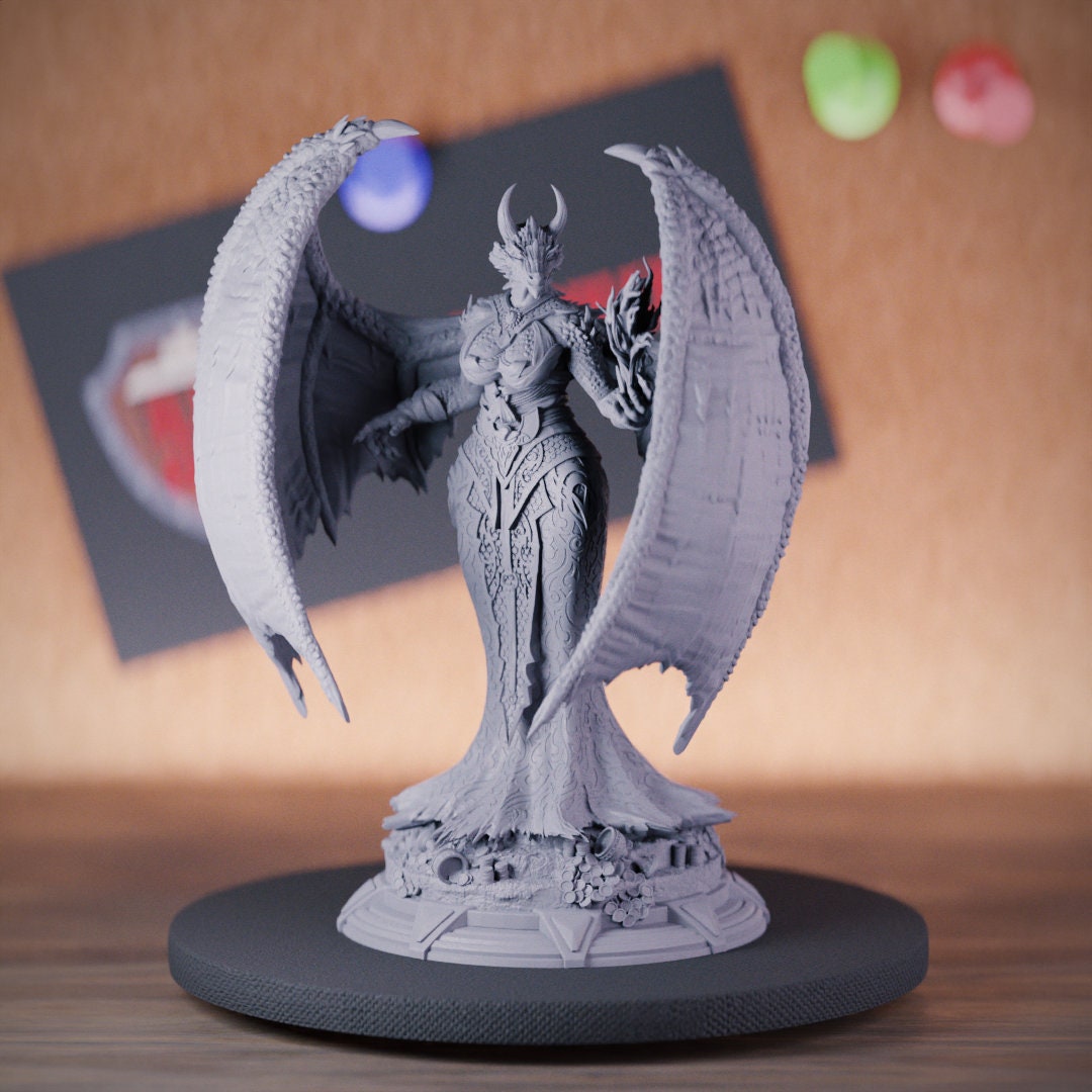 Dragonborn Female Sorcerer Miniature | 28mm 32mm 38mm 75mm | Resin 3D ...