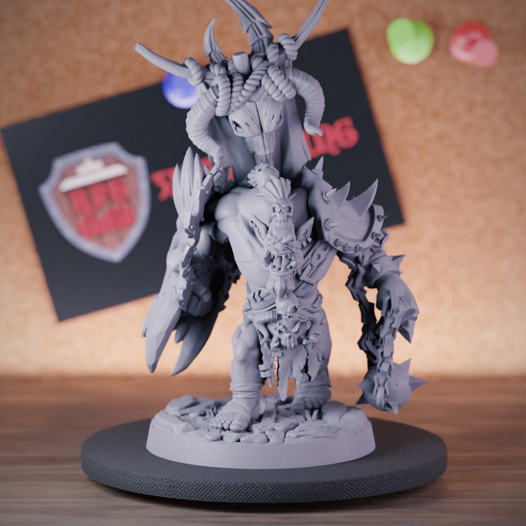 Orc Raid Leader Miniature Monster Ogre Savage Dungeons and Dragons Mini RPG Tabletop Miniature ...