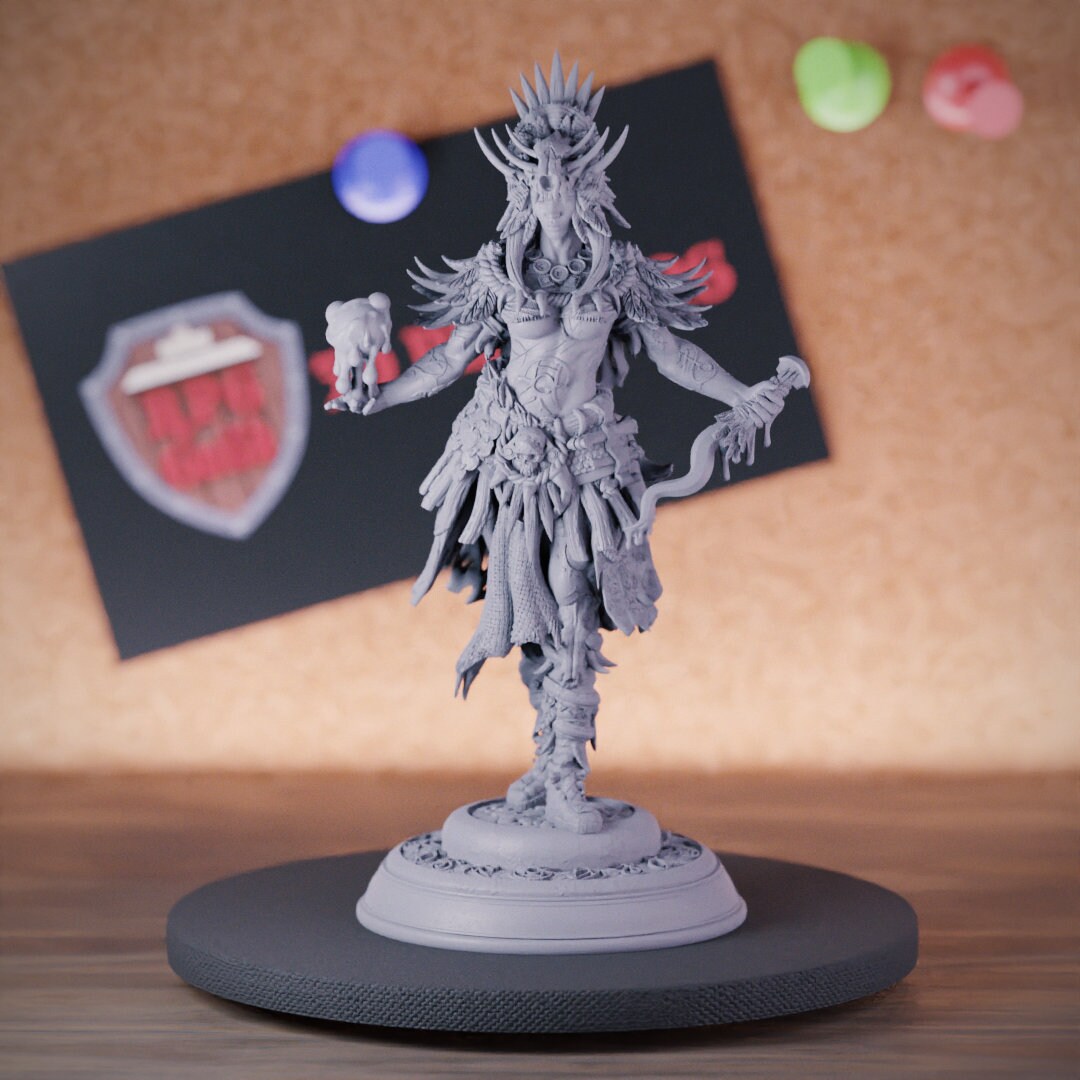 Goliath Blood Shaman Miniature Female Wizard Dungeons and Dragons Mini ...