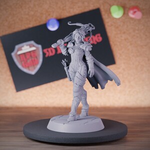 Female Hunter Miniature Warrior Mini Dungeons and Dragons Mini RPG ...