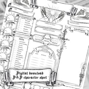 Dnd 5e Character Sheet Cleric Printable and Fillable PDF D&D 5e Cleric ...