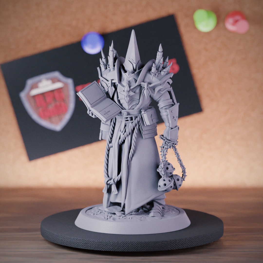 Templar Priest Miniature Paladin Cleric Dungeons and Dragons Mini RPG ...