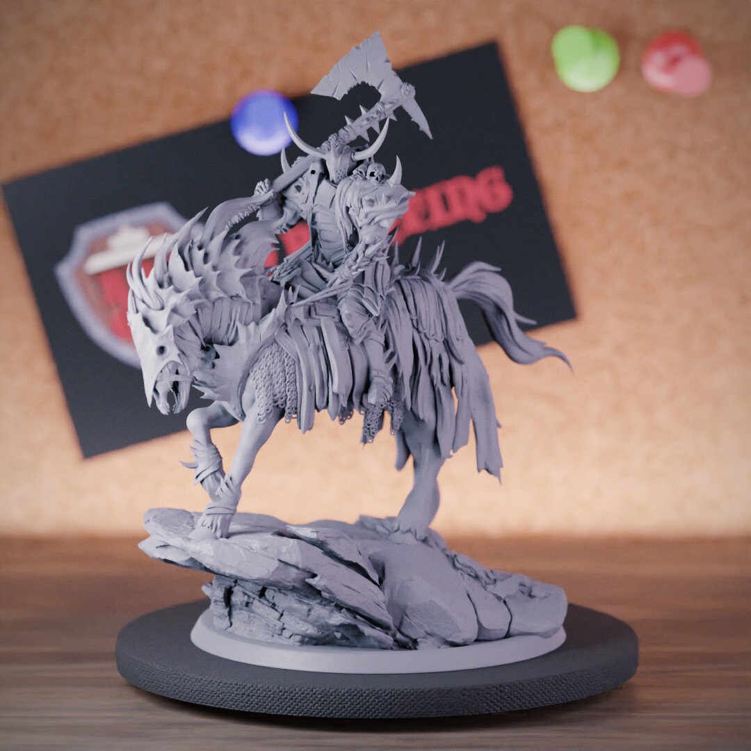 Death Rider Miniature Undead Fighter Mini Dungeons and Dragons Mini RPG ...