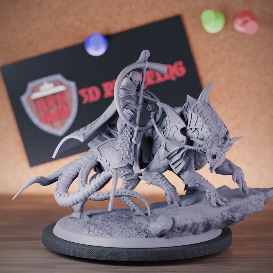 Riding Bard Elf Miniature Warrior Fighter Mini Dungeons and Dragons ...