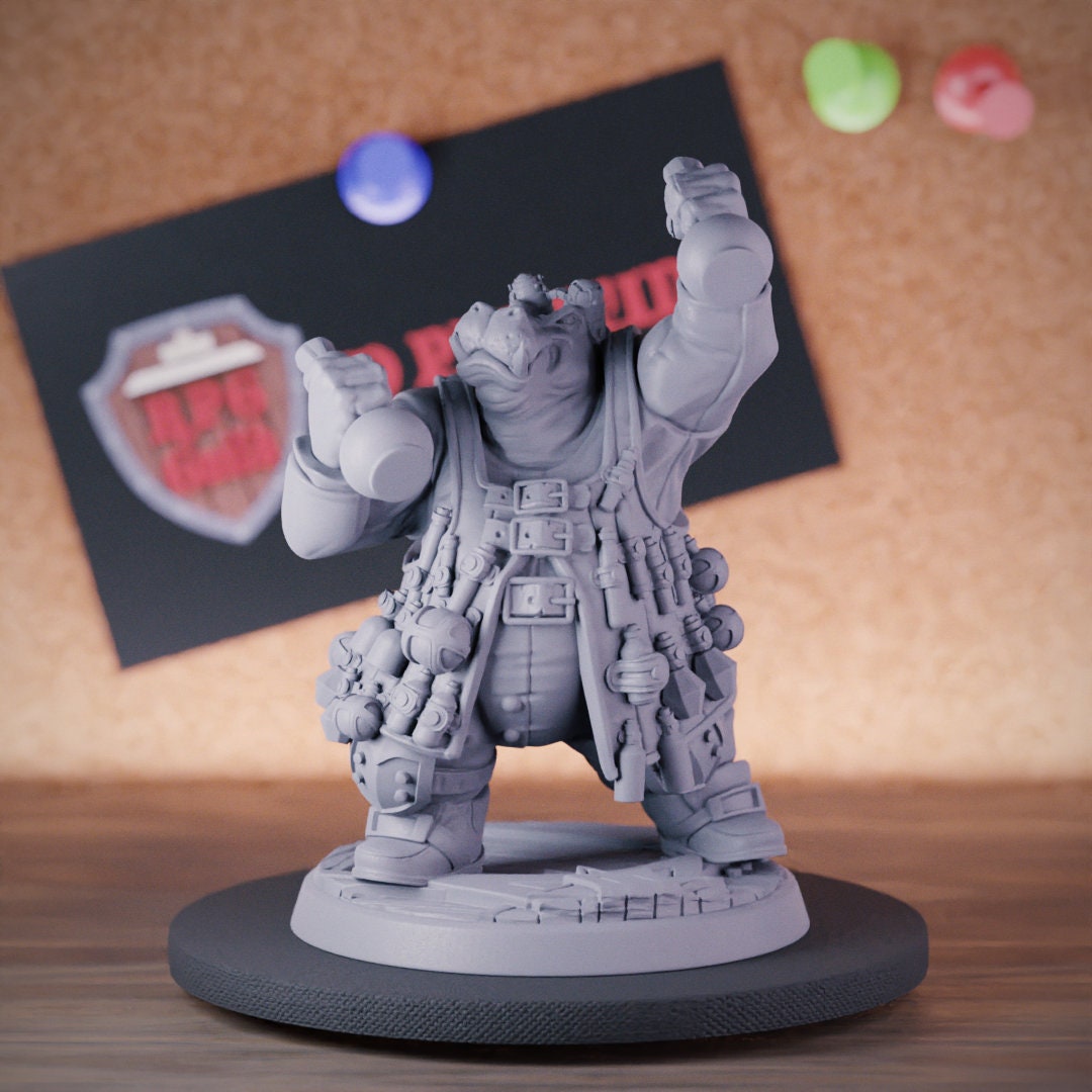 Giff Alchemist Miniature Hippo Scientist Dungeons and Dragons Mini RPG ...