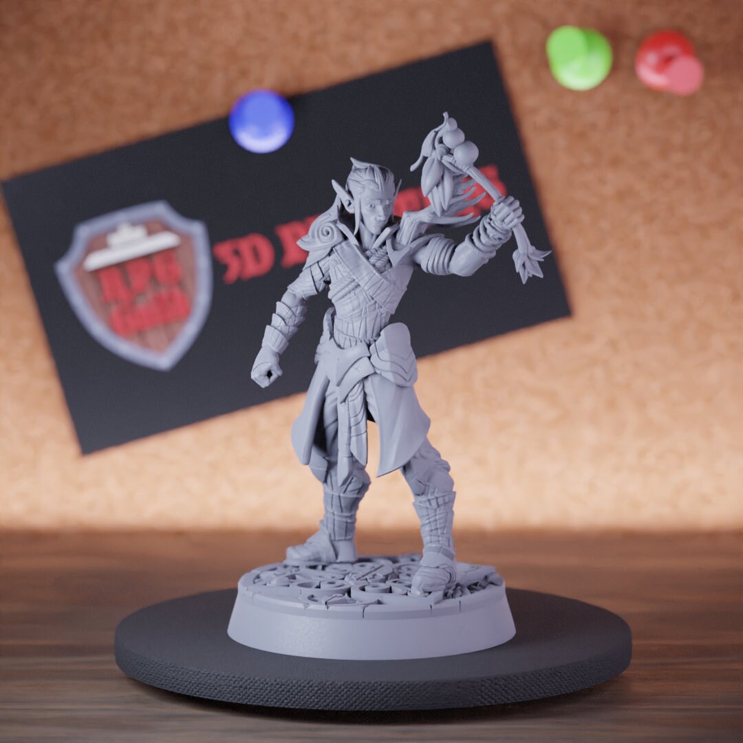 Elf Forest Defender Miniature Ranger Mini Dungeons and Dragons Mini RPG ...