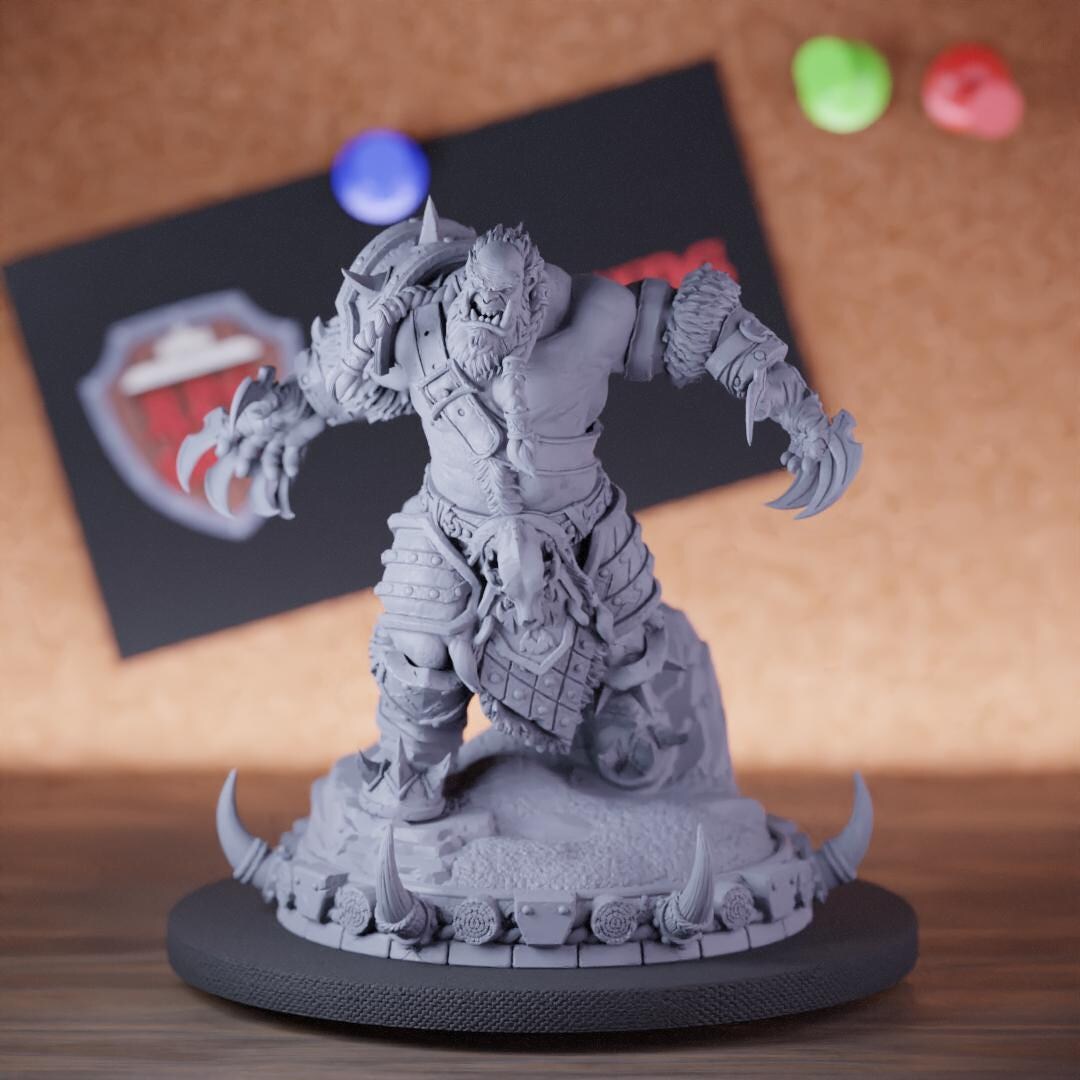Orc Barbarian Miniature Claws Fighter Mini Dungeons and Dragons RPG ...