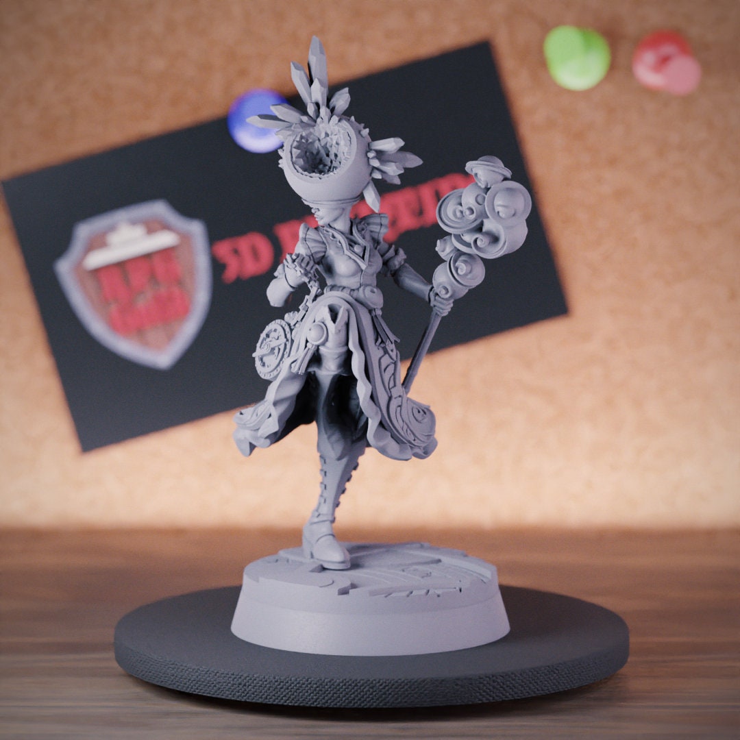 Female Fey Mage Miniature Wizard Dungeons and Dragons Mini RPG Tabletop ...