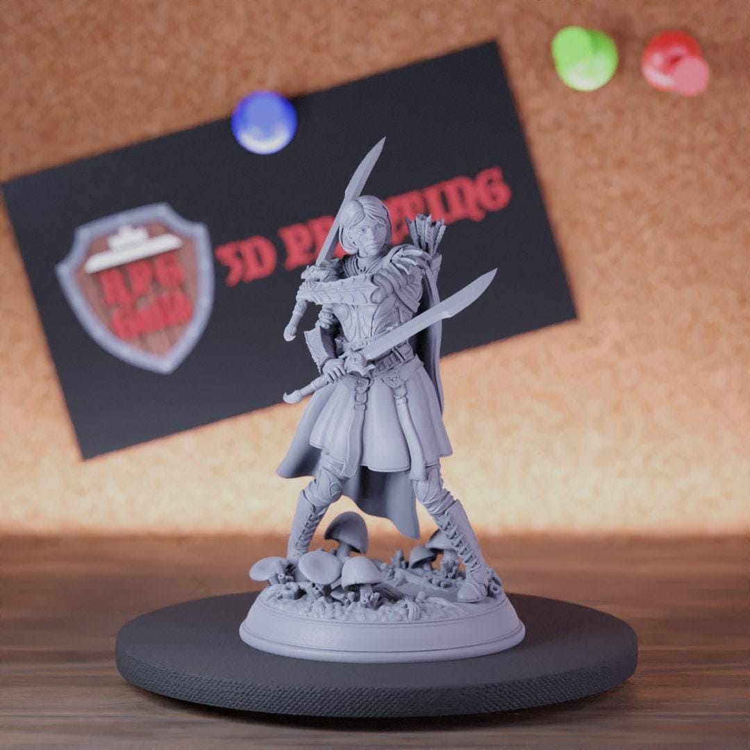 Female Forest Guardian Miniature Ranger Mini Dungeons and Dragons Mini ...