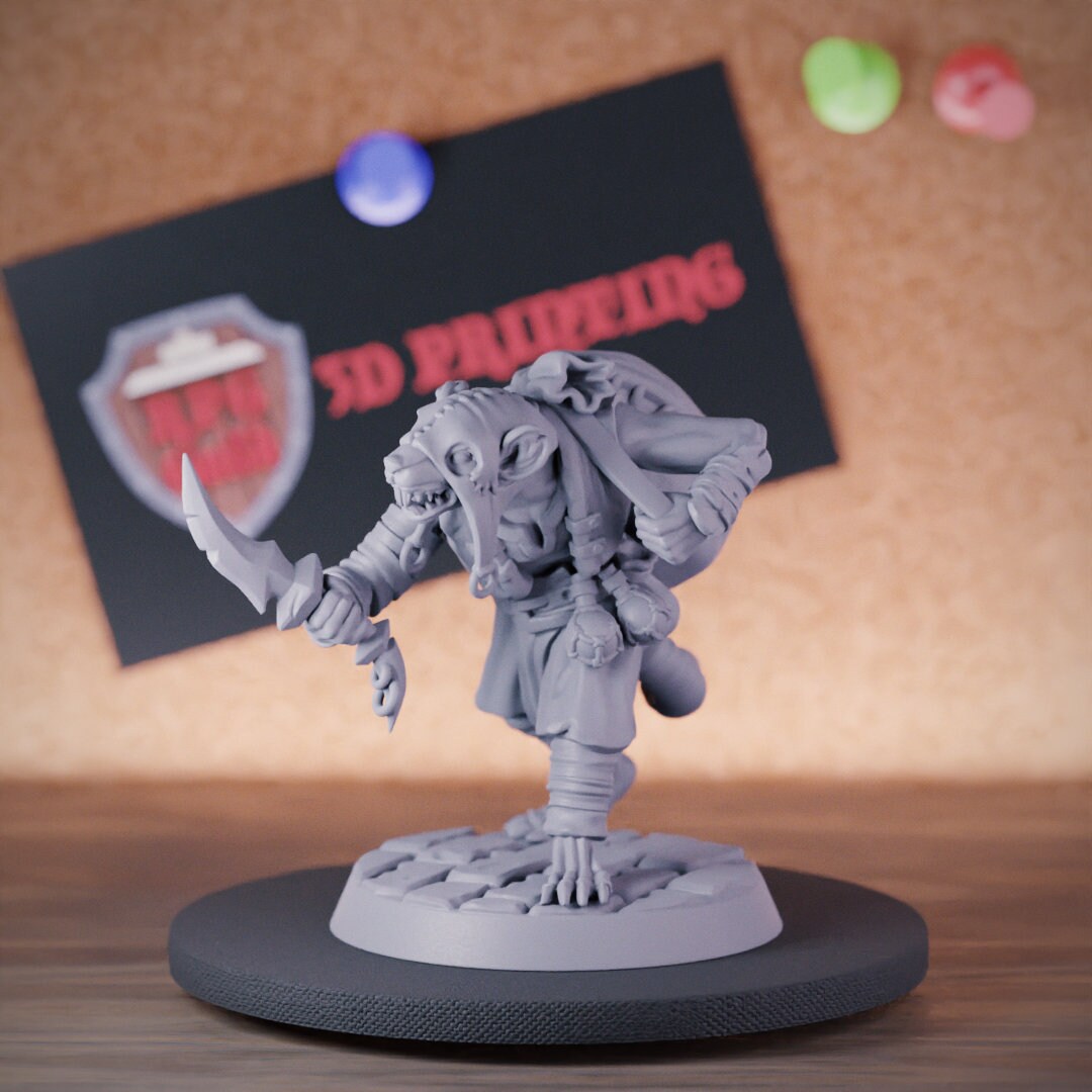 Ratman Thief Miniature Rogue Monster Dnd Dungeons and Dragons Mini RPG ...