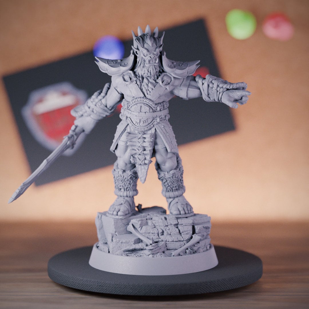 Bugbear King Miniature Dungeons and Dragons Mini RPG Tabletop Miniature ...