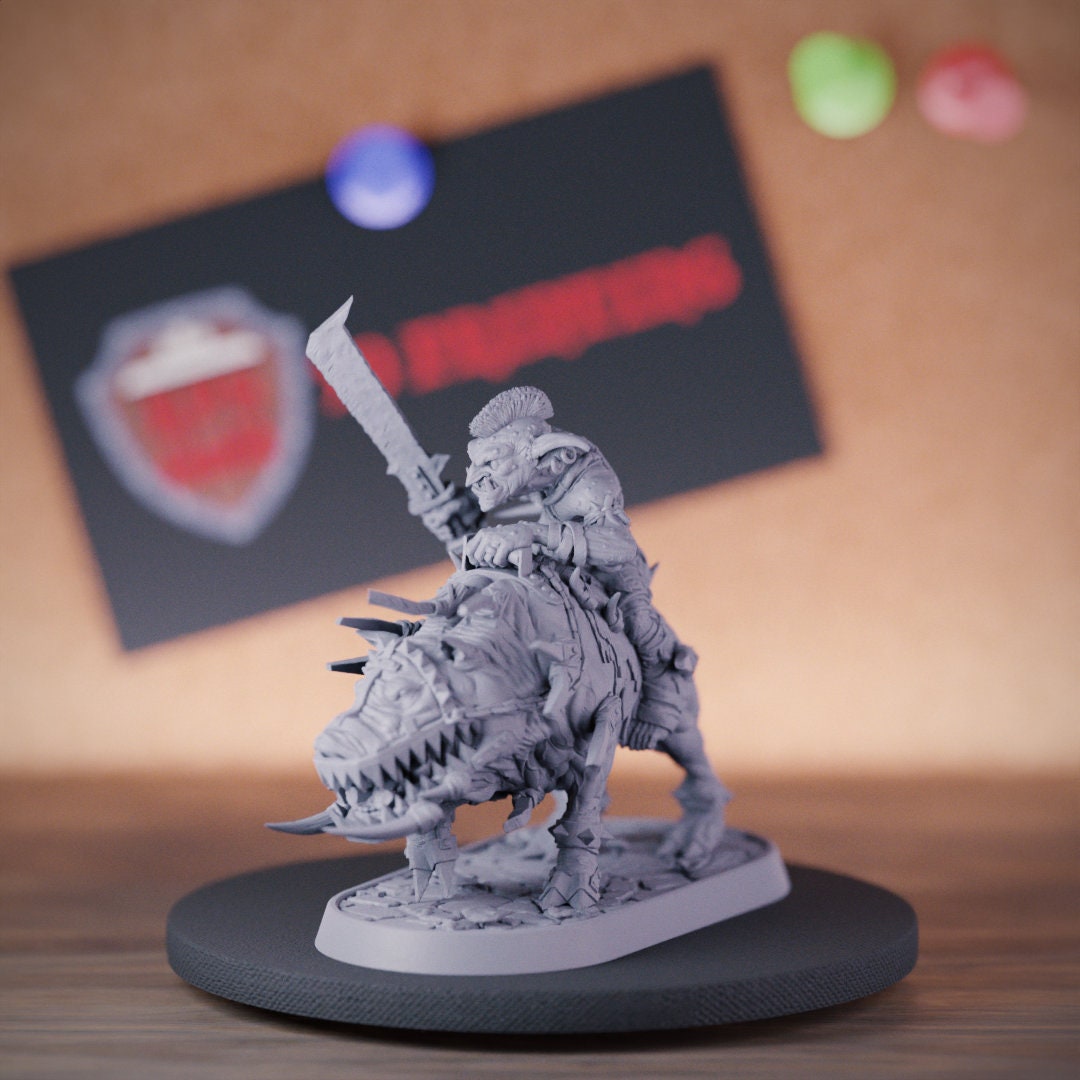 Goblin Boar Rider Miniature Dungeons and Dragons Mini RPG Tabletop ...