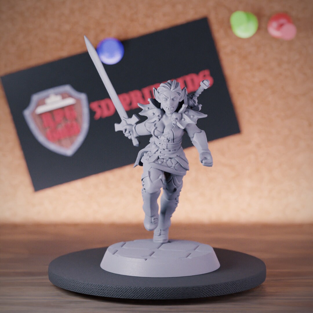 Female Vampire Fighter Miniature Curse of Strahd Dungeons and Dragons ...