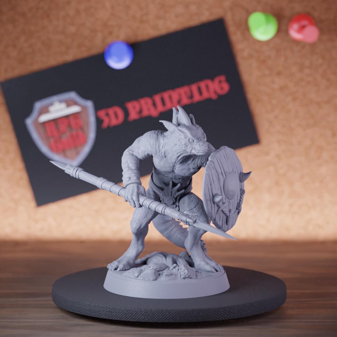 Defender Lizardfolk Miniature Fighter Guard Mini Dungeons and Dragons ...