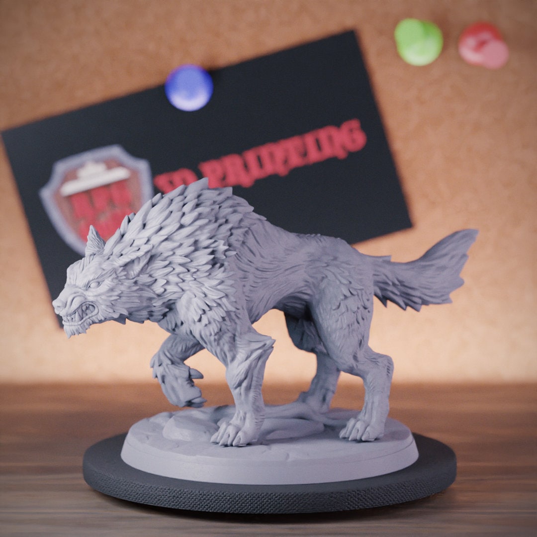 Wolf Miniature Animal Mini Dungeons and Dragons Mini RPG Tabletop ...
