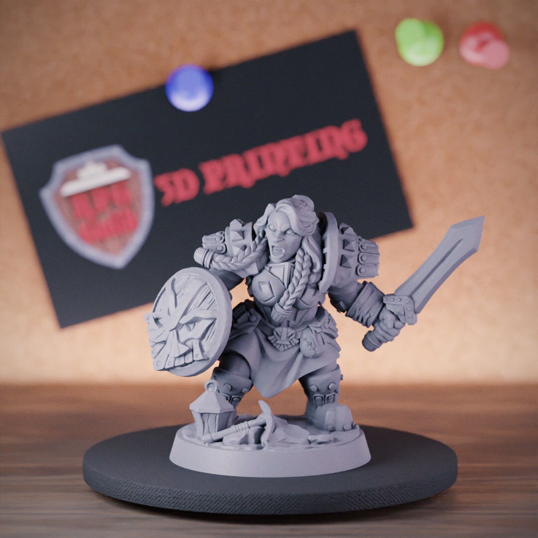 Female Dwarf Warrior Miniature for Dungeons and Dragons Mini RPG ...