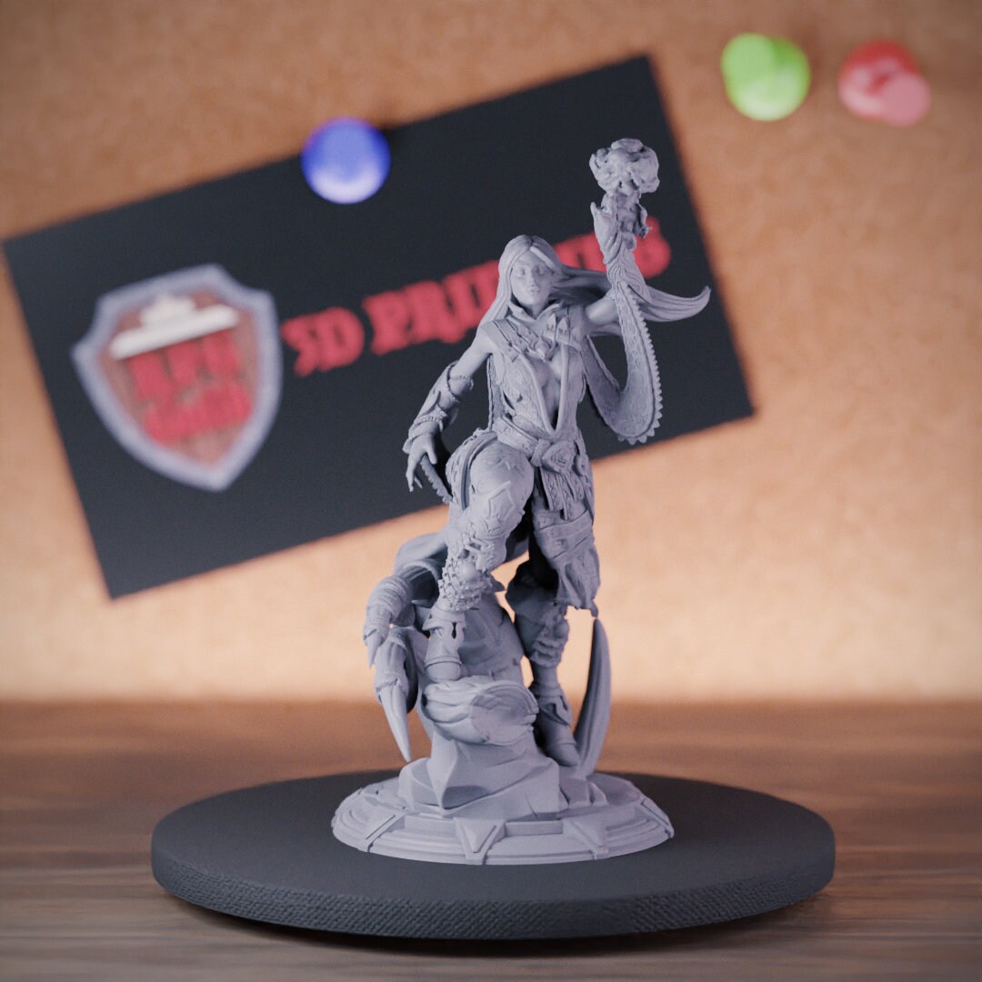 Female Druid Miniature Sorcerer Mage Mini Dungeons and Dragons Mini RPG ...