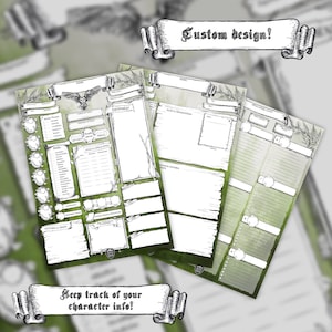 Dnd 5e Character Sheet Ranger Printable and Fillable PDF D&D 5e Ranger ...