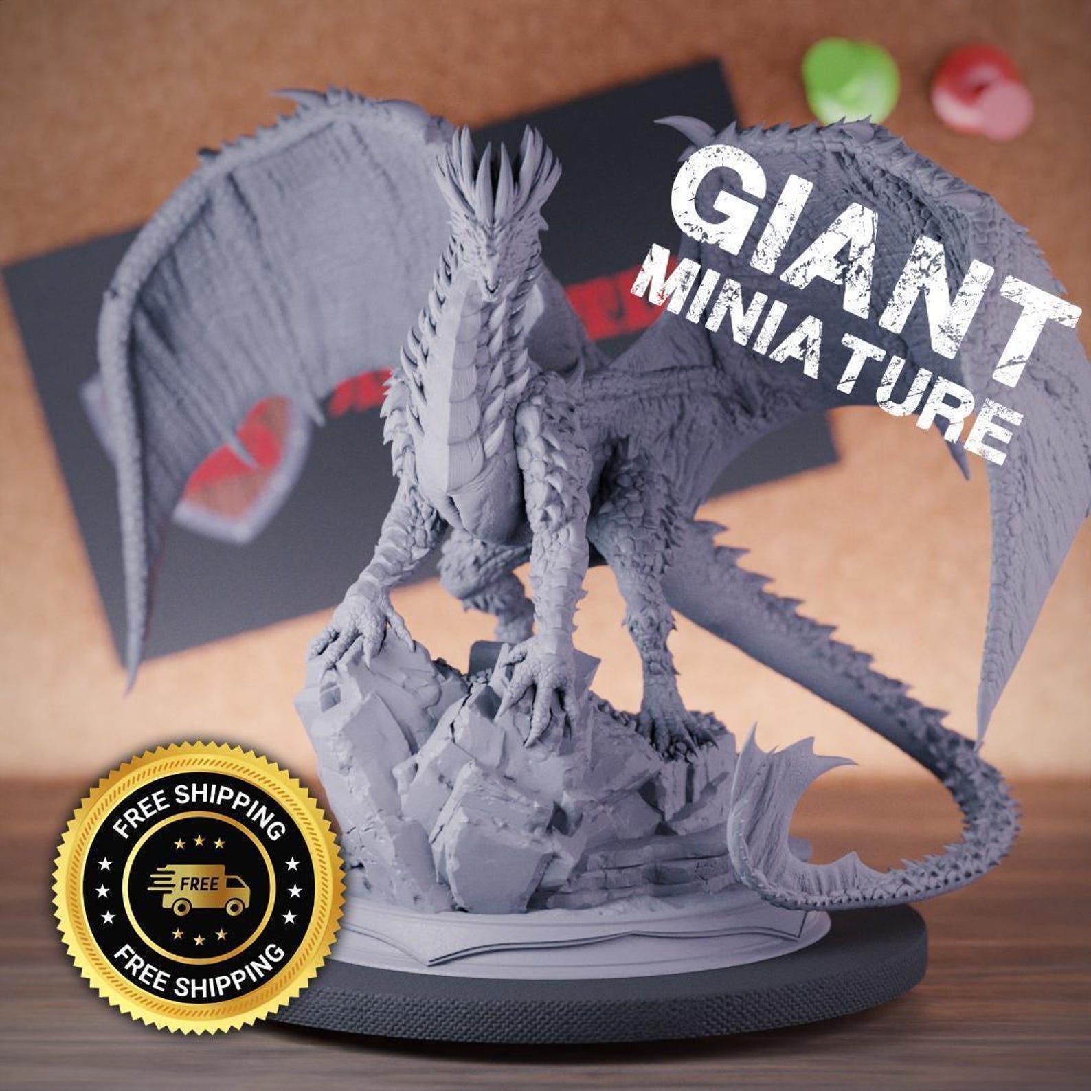 Ancient Bronze Dragon Miniature | 28mm-75mm | Resin 3D Printed D&D ...