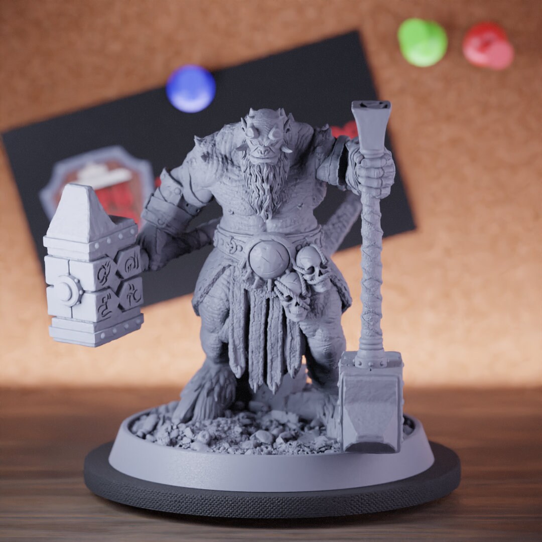 Evil Demon Miniature Barbarian Mini Dungeons and Dragons RPG Tabletop ...