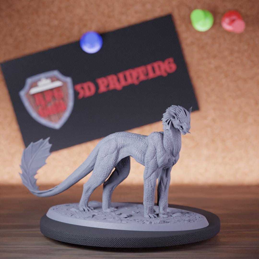 Panthera Stand Beast Miniature | 28mm-38mm | Resin 3D Printed D&D ...