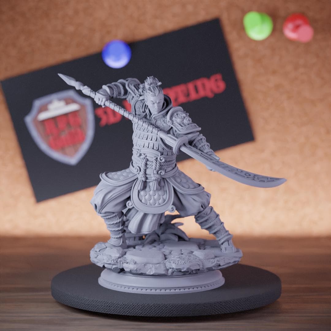 Human Samurai Fighter Miniature | 28mm-75mm | Resin 3D Printed D&D ...
