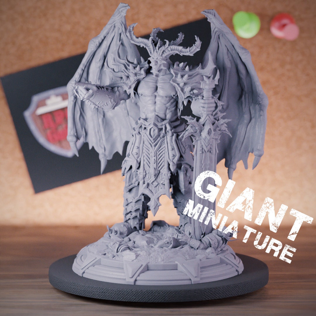 Demon Lord Boss Miniature | 28mm 32mm 38mm 75mm | Resin 3D Printed Dnd ...