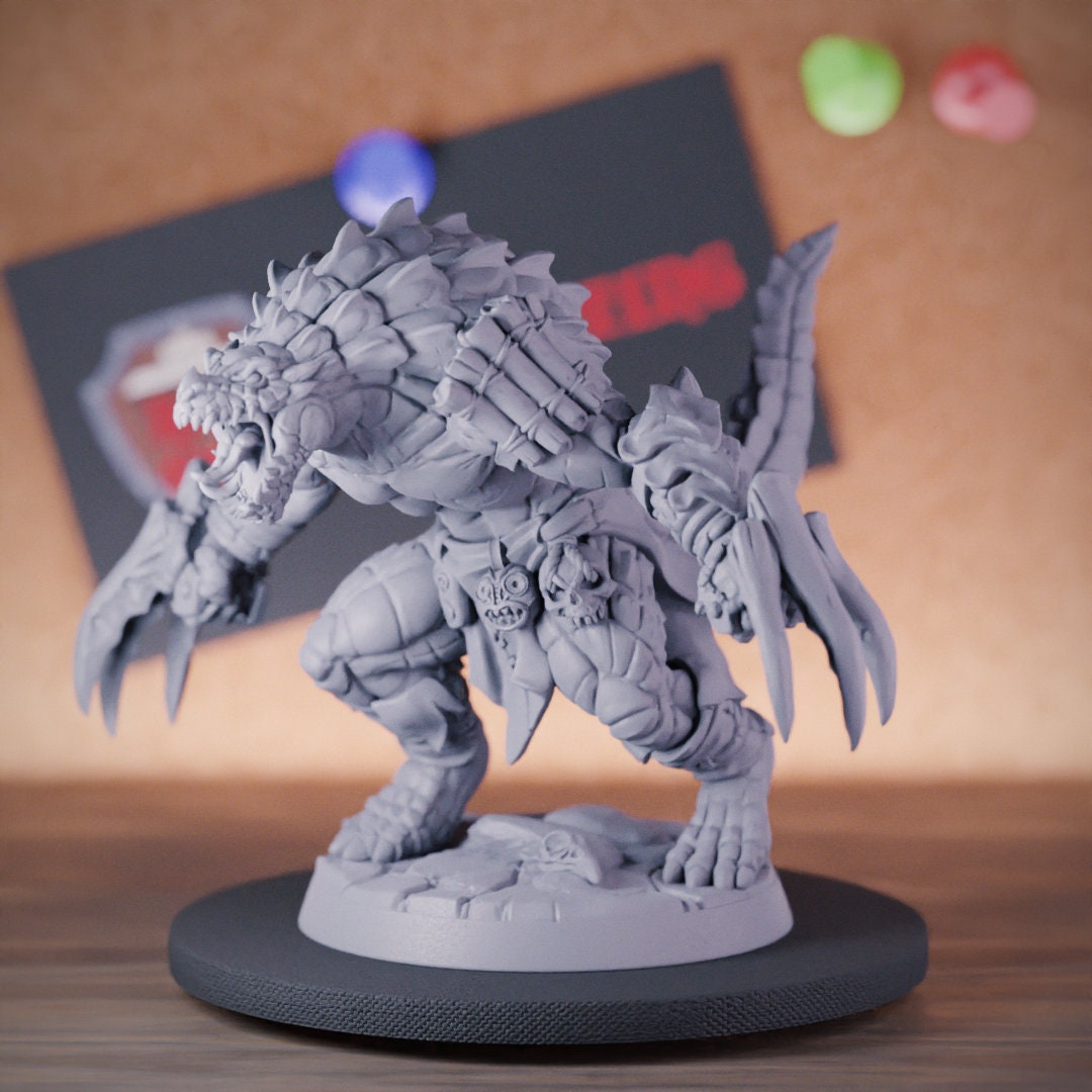 Lizardmen Fighter Miniature Dnd Claws Dungeons and Dragons Mini RPG ...