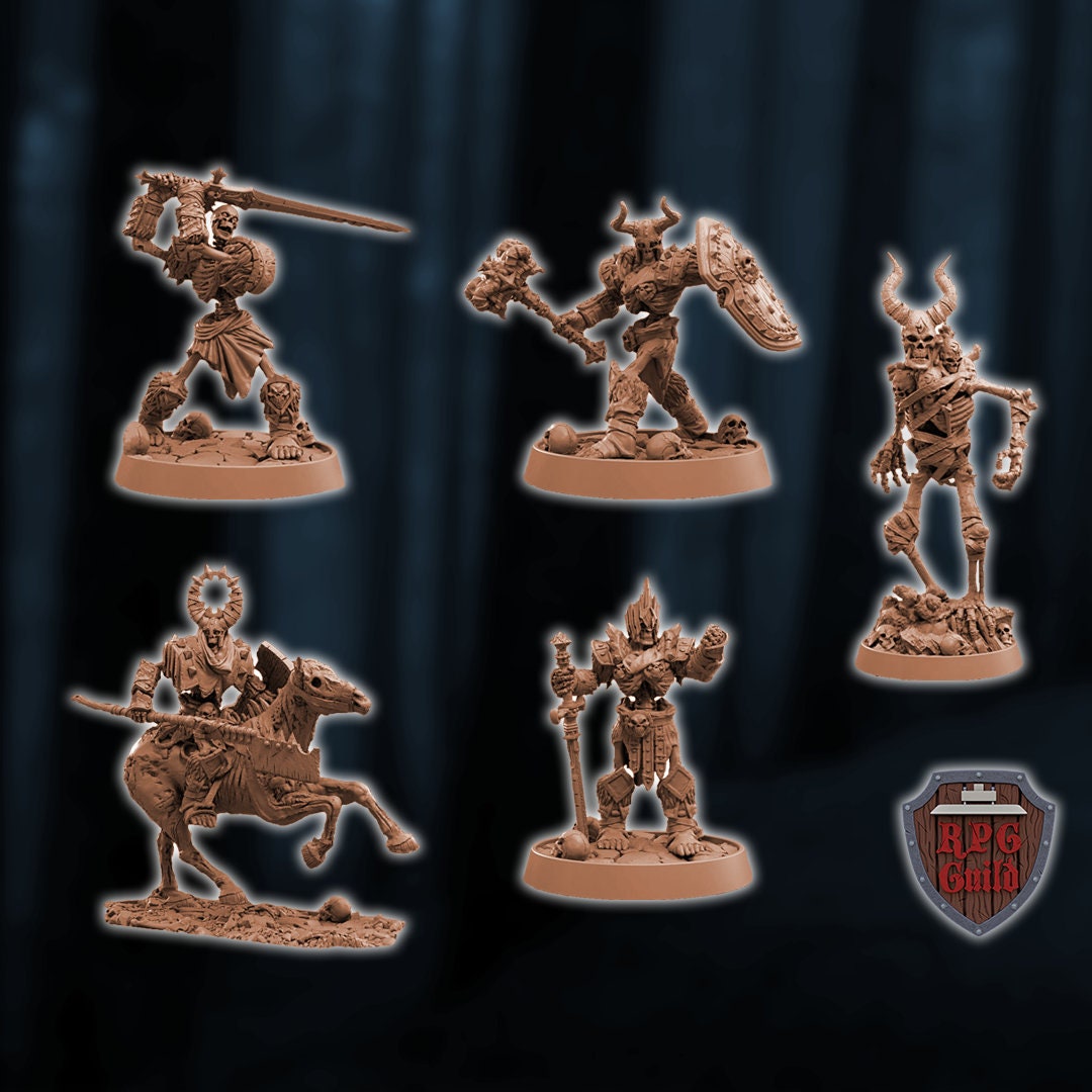 Skeletons Miniatures Set Dungeons and Dragons Mini RPG Tabletop ...