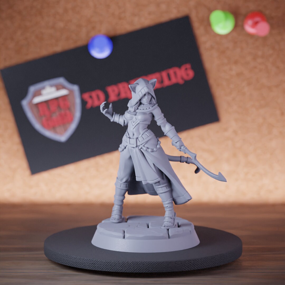 Female Fighter Miniature Leonin Mini Dungeons and Dragons Mini RPG ...