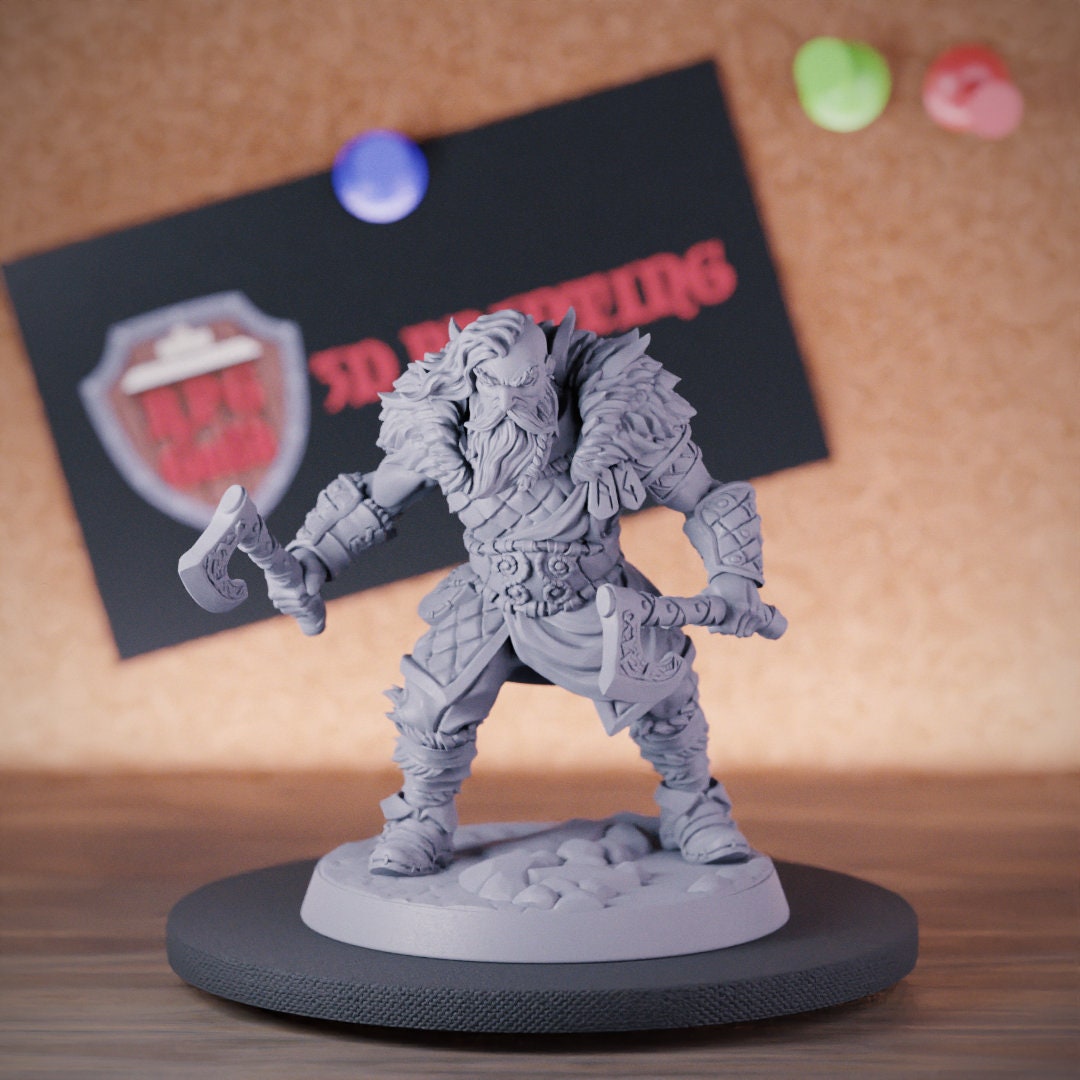 Northman Barbarian Miniature Viking Mini Dungeons and Dragons Mini RPG ...