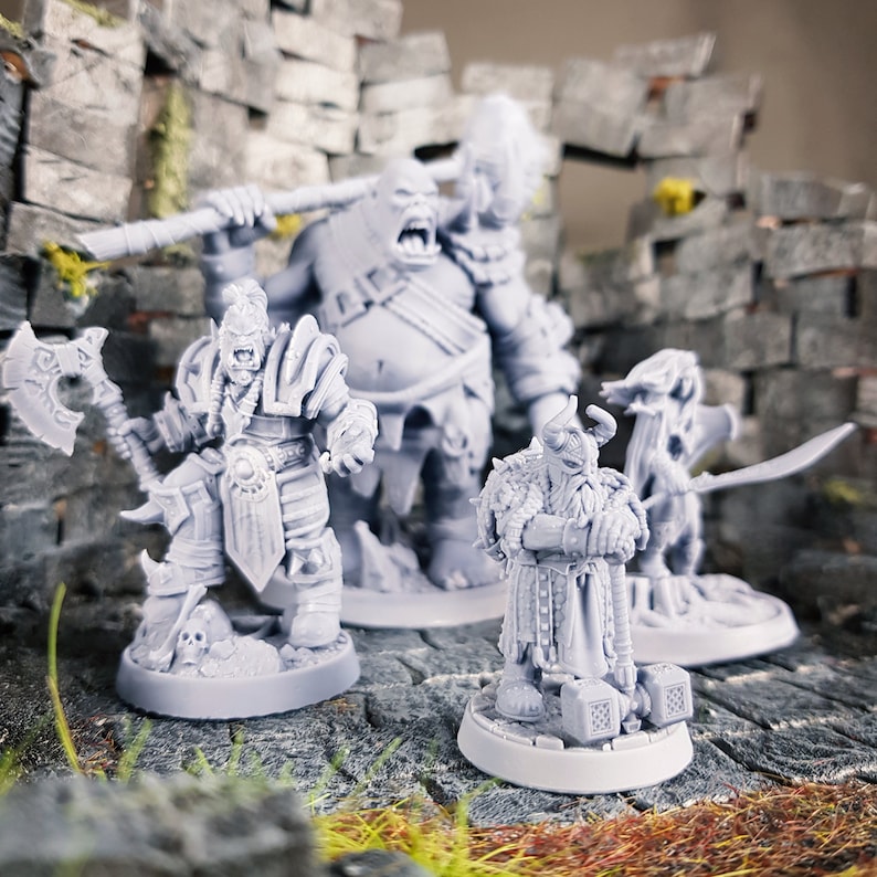 Female Orc Warrior Miniature Fighter Orc Mini Dungeons and - Etsy