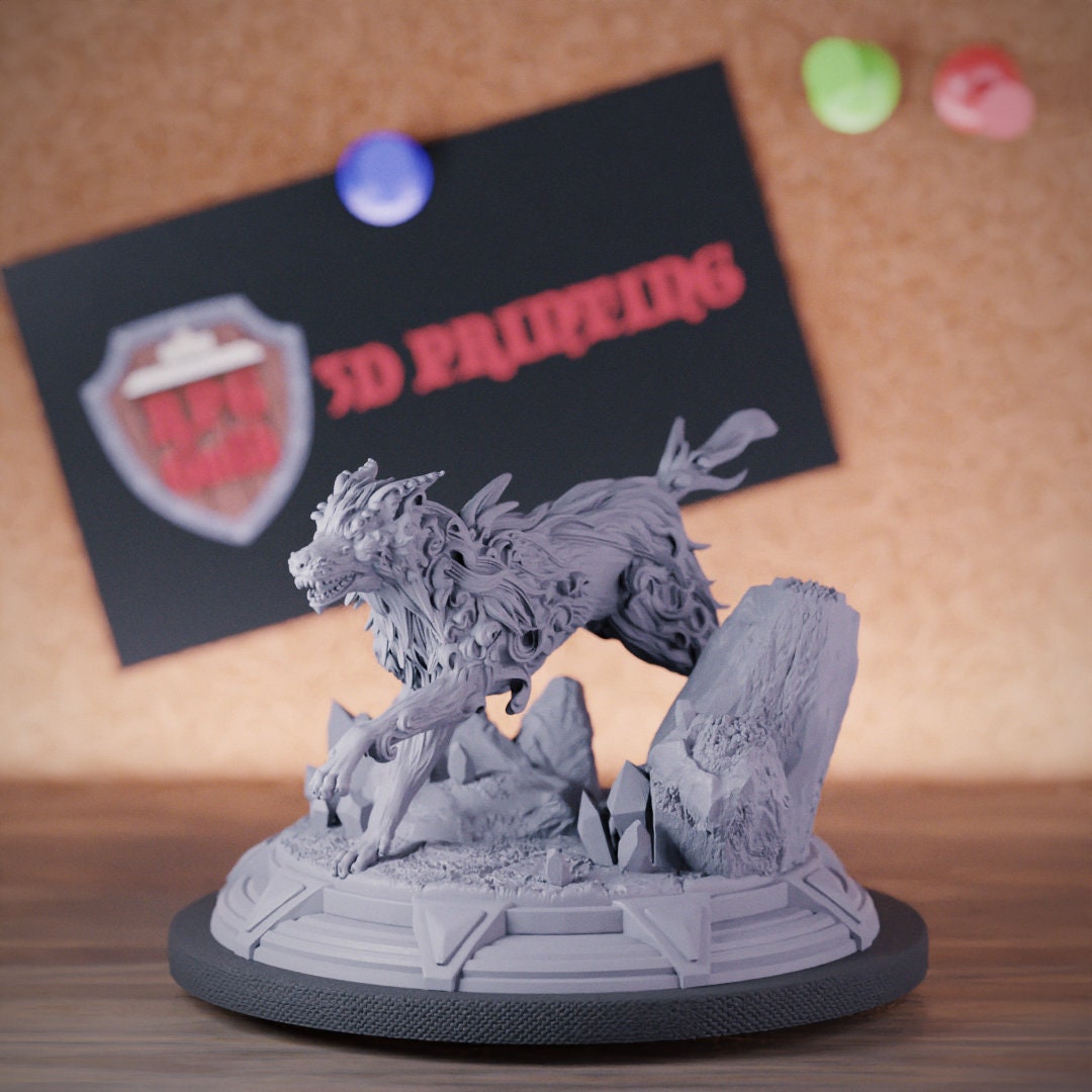 Hound Miniature Wolf Mini Dungeons and Dragons Mini RPG Tabletop ...