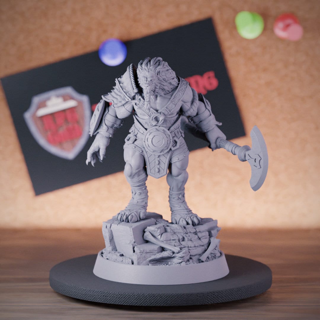 Leonin Brute Miniature Tabaxi Dungeons and Dragons Mini RPG Tabletop ...