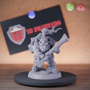 Dwarf Gunner Miniature Dungeons and Dragons Mini RPG Tabletop Miniature ...