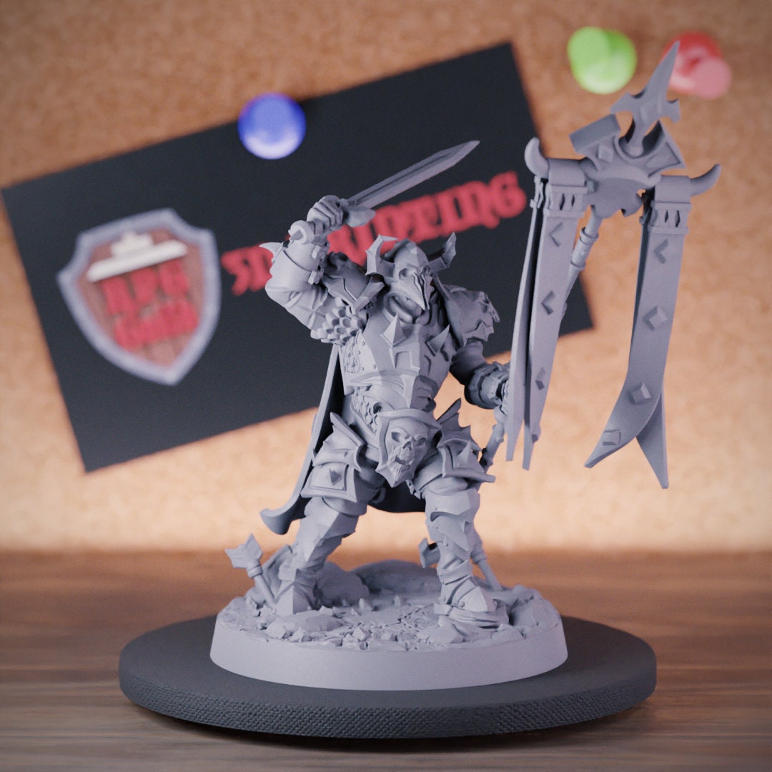 Human Bannerman Miniature Dark Knight Dungeons and Dragons Mini RPG ...