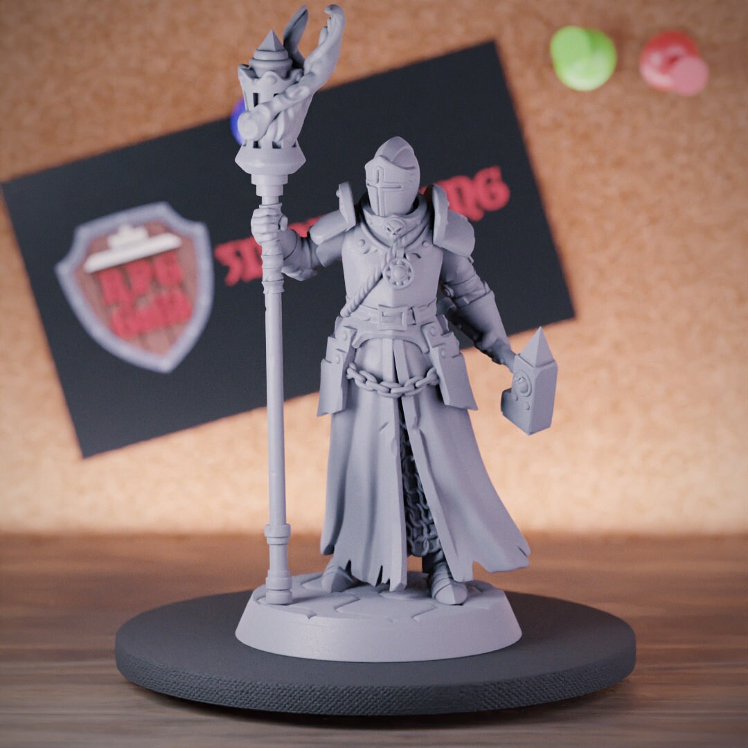 Human Crusader Holy Fire Miniature Paladin Priest Dungeons and Dragons ...