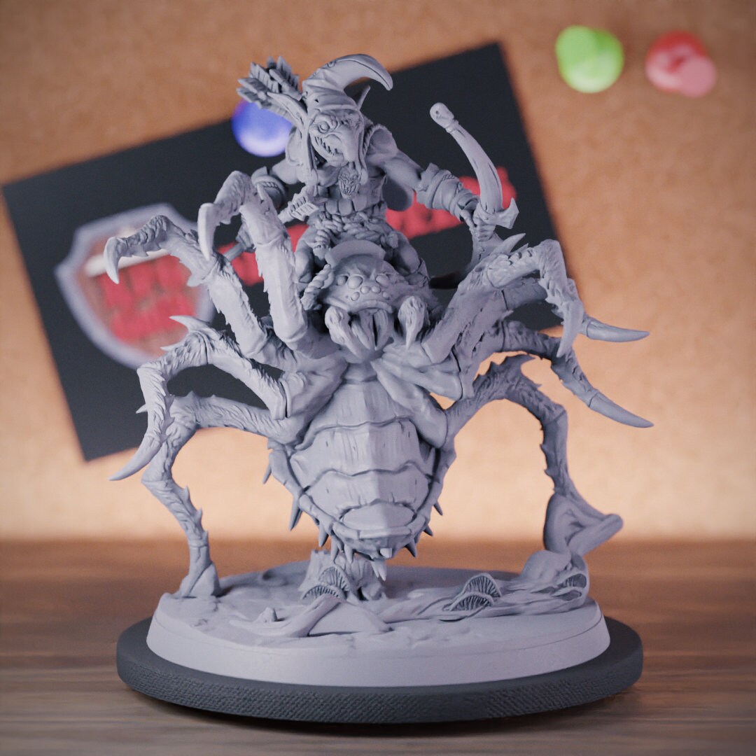 Goblin Rider Miniature Spider Rider Mini Goblin Dungeons and Dragons ...