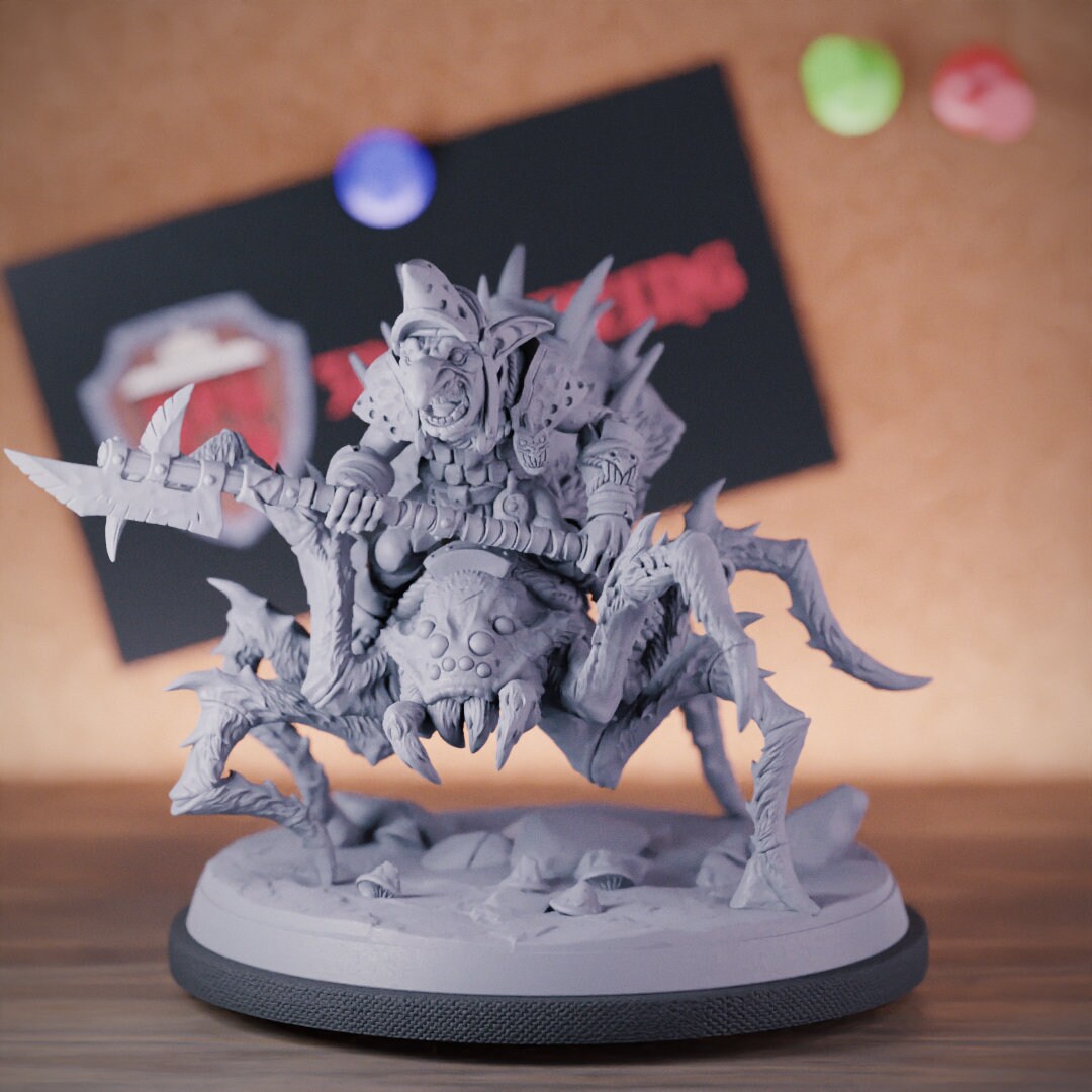 Goblin Rider Miniature Spider Rider Mini Goblin Dungeons and Dragons ...