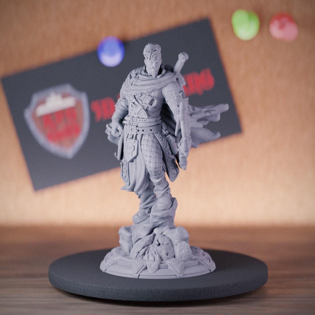 Human Warrior Ranger Miniature | 28mm-75mm | Resin 3D Printed D&D ...