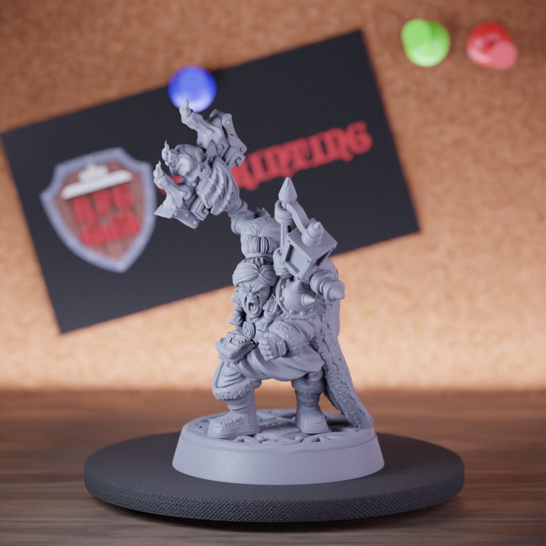 Female Dwarf Warlock Miniature Spellcasting Mini Dungeons and Dragons ...