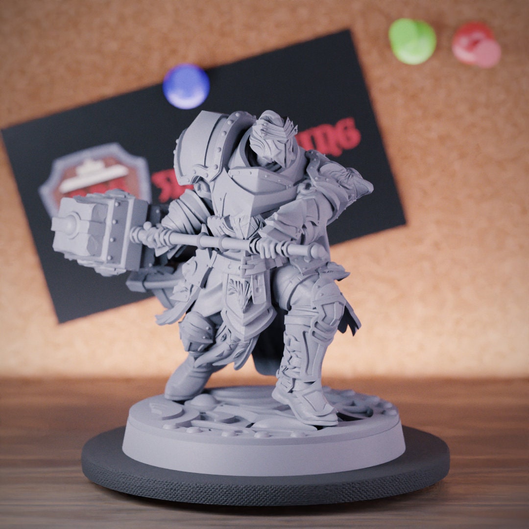 Holy Paladin Miniature Warrior Mini Dungeons and Dragons RPG Tabletop ...