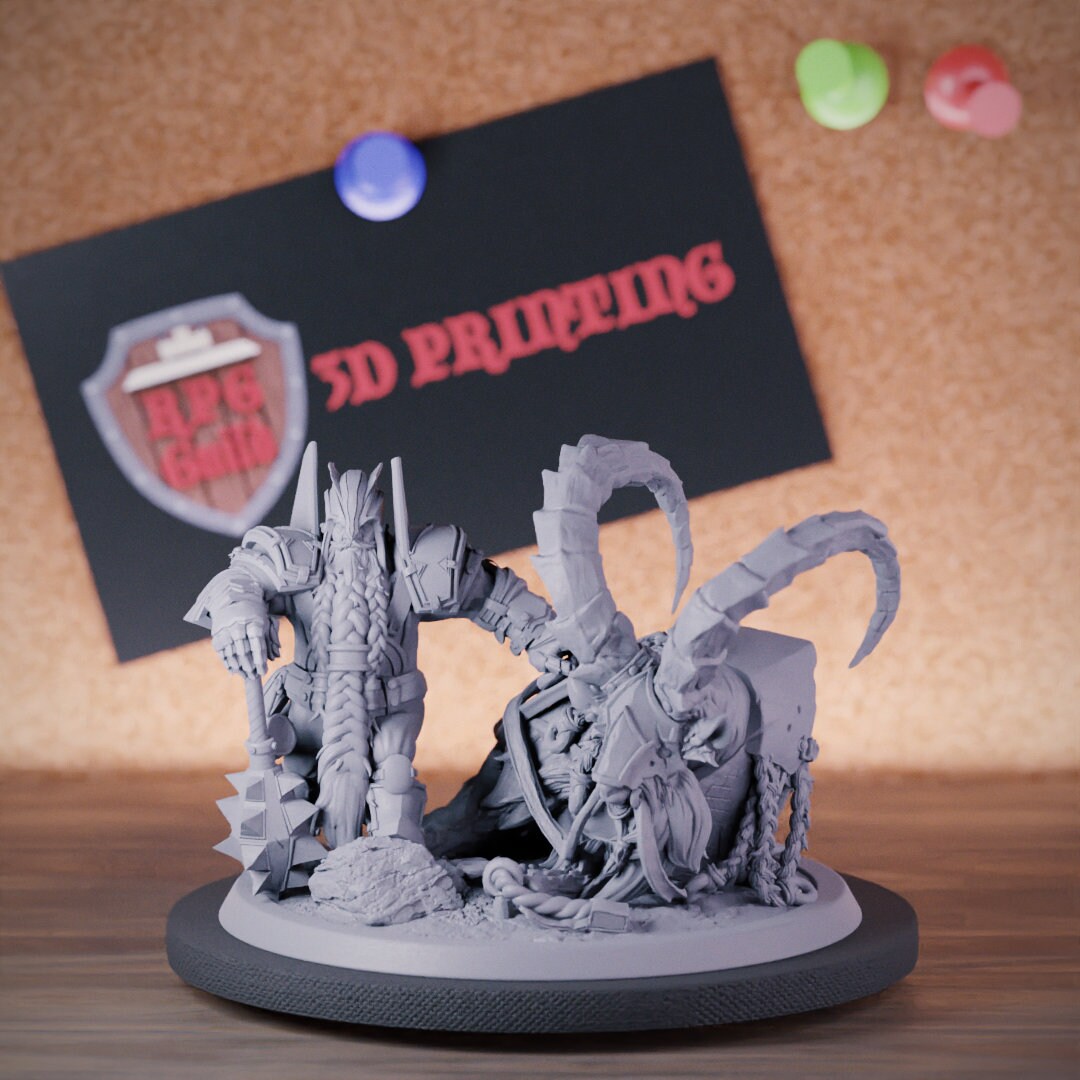 Mountain Dwarf Camp Guard Miniature Mounted Mini Dungeons and Dragons ...