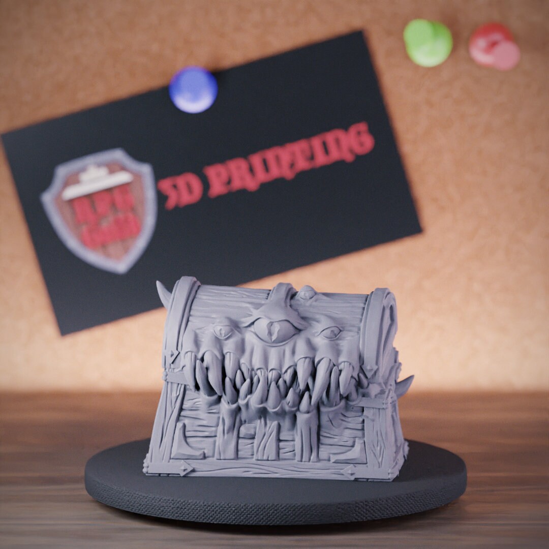 Mimic Miniature Treasure Chest Mimic Mini Dungeons and Dragons Mini RPG ...