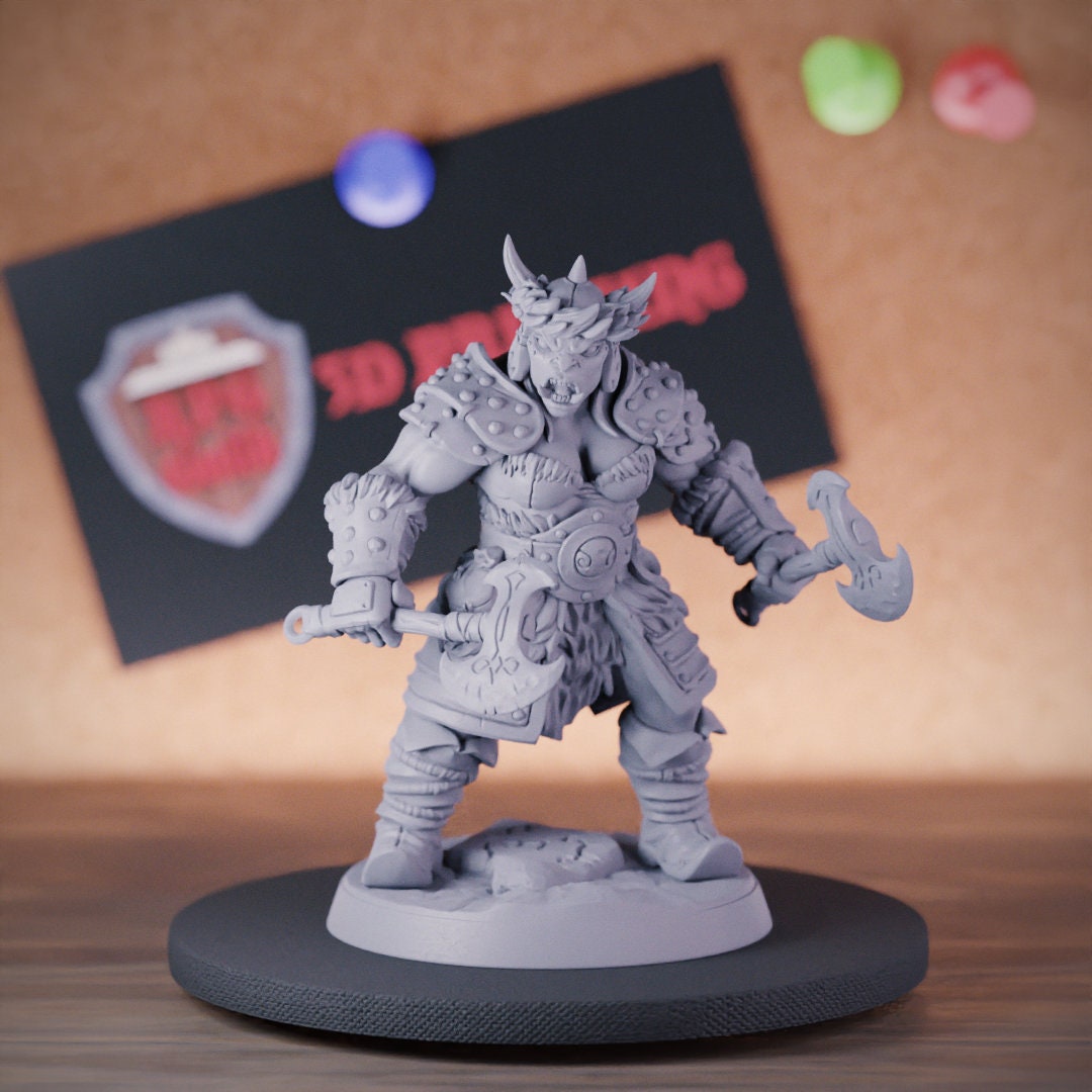 Female Orc Warrior Miniature Fighter Orc Mini Dungeons and Dragons Mini ...