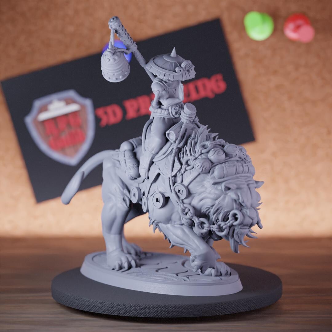 Samurai Warrior Miniature Tiger Rider Mini Dungeons and Dragons RPG ...