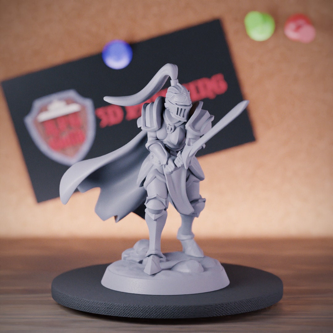 Knight Fighter Miniature Dungeons and Dragons Mini RPG Tabletop ...